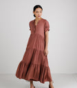 Amanda Tiered Dress in Raisin | böhme
