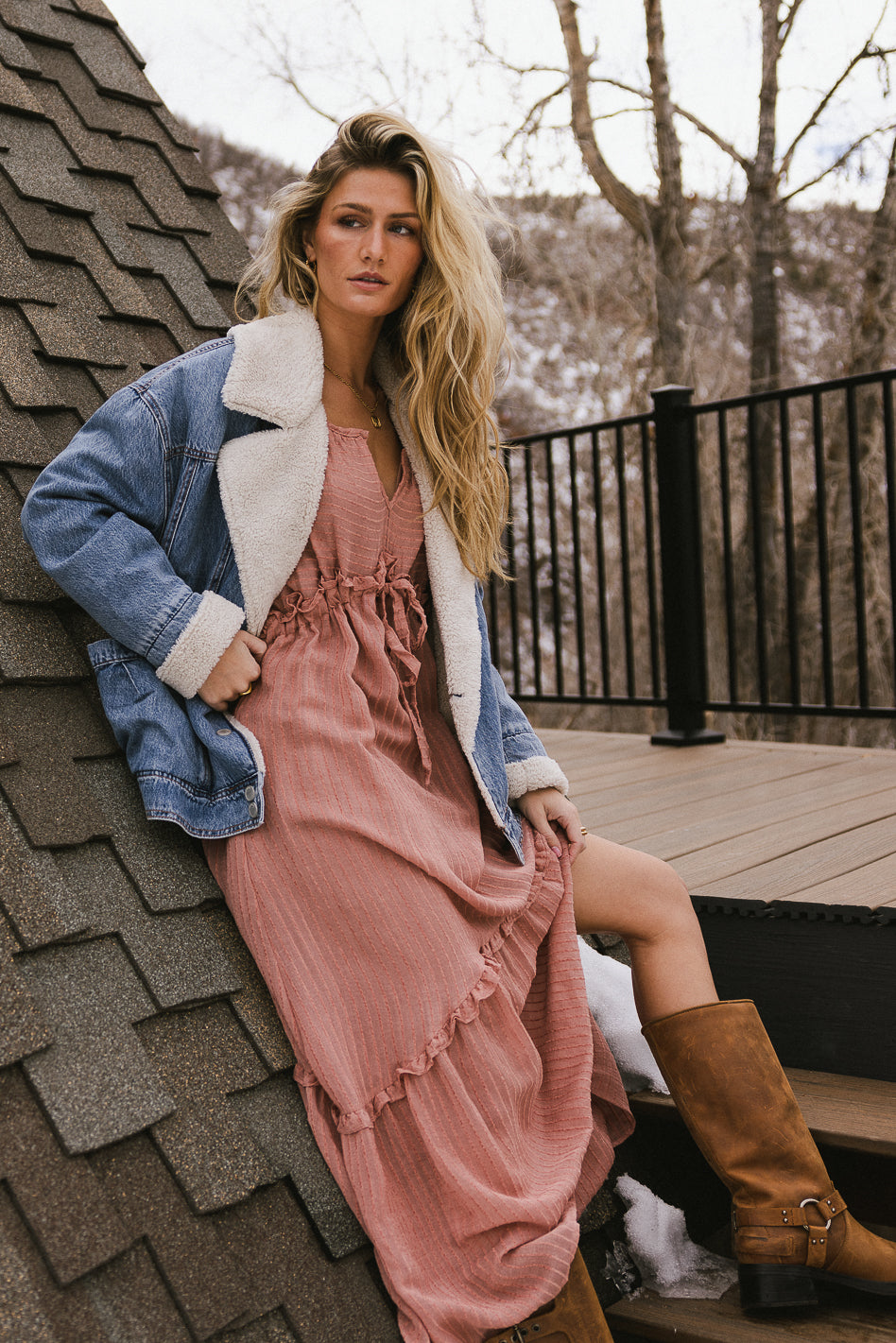 Amanda Tiered Dress in Raisin | böhme