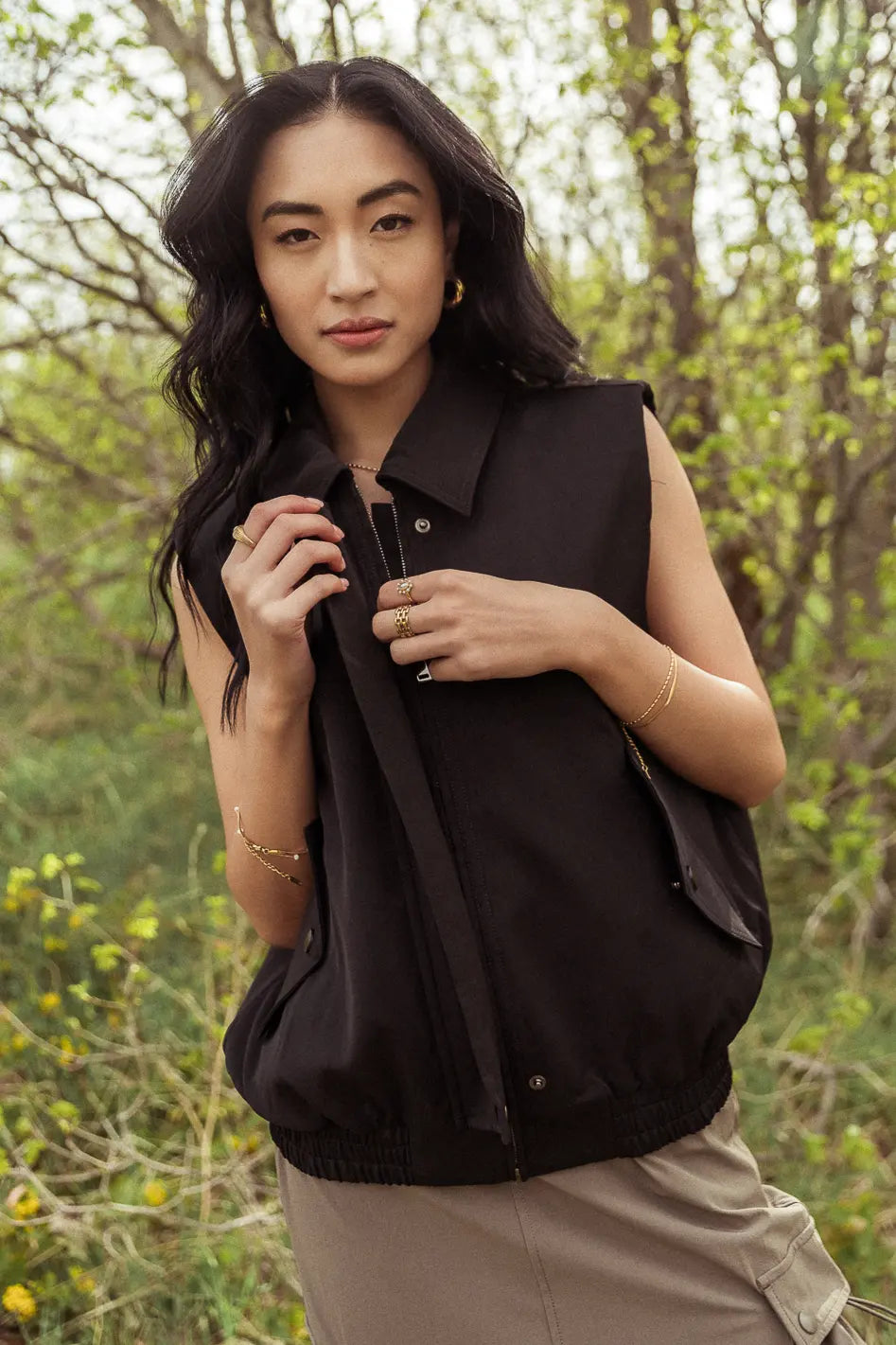 Rory Collared Vest in Black | böhme