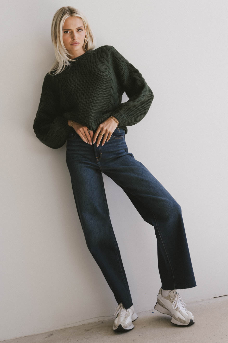 Zaidee Knit Sweater in Hunter Green - FINAL SALE | böhme