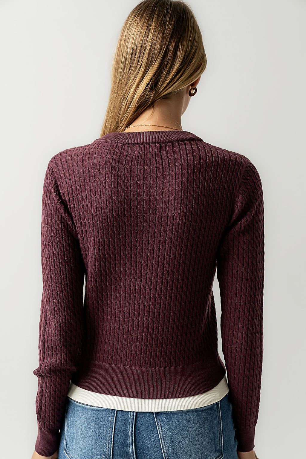 Bruce Double Layer Sweater in Plum - FINAL SALE