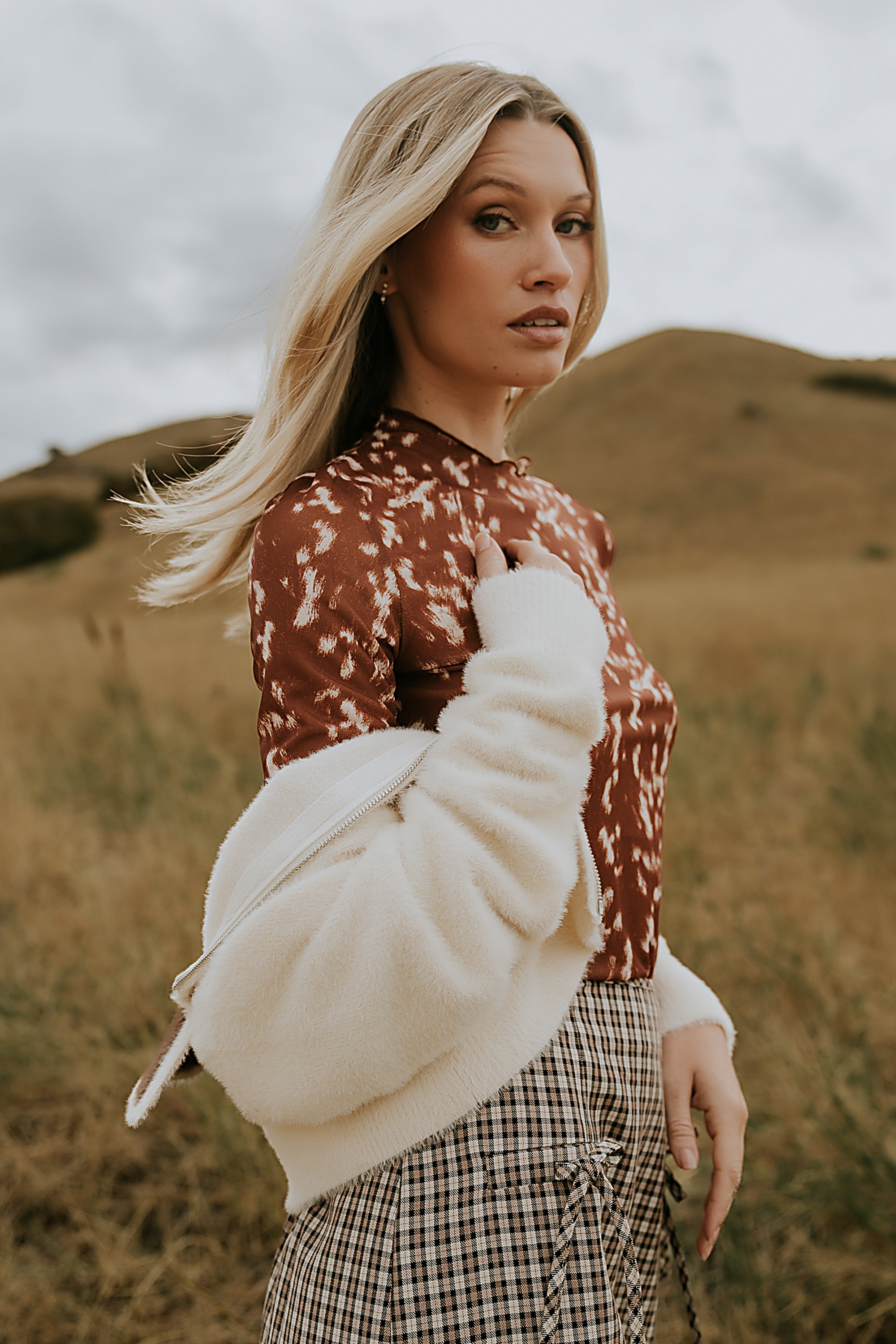 Kourtney Abstract Mesh Top - FINAL SALE