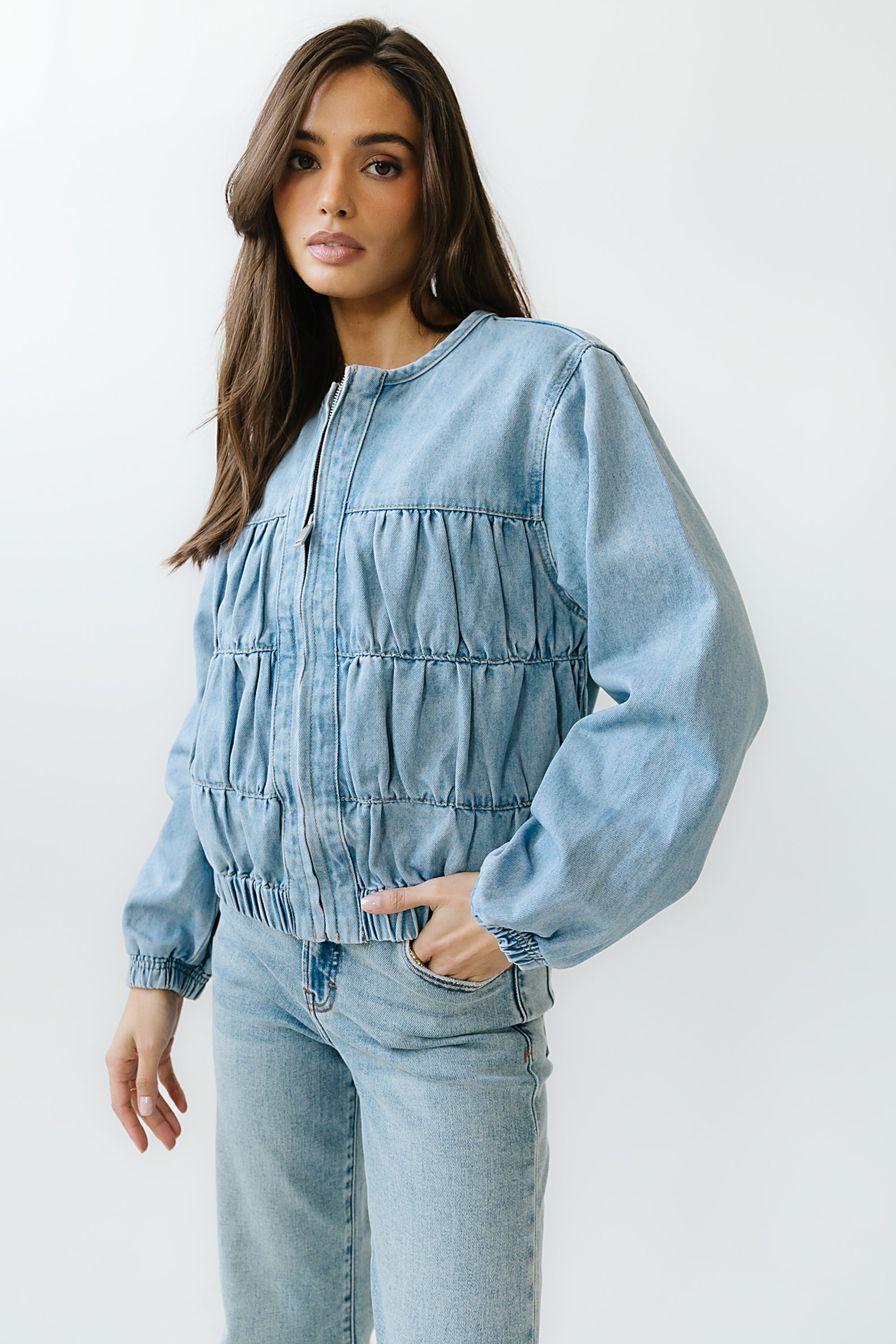 Juney Cinched Denim Jacket