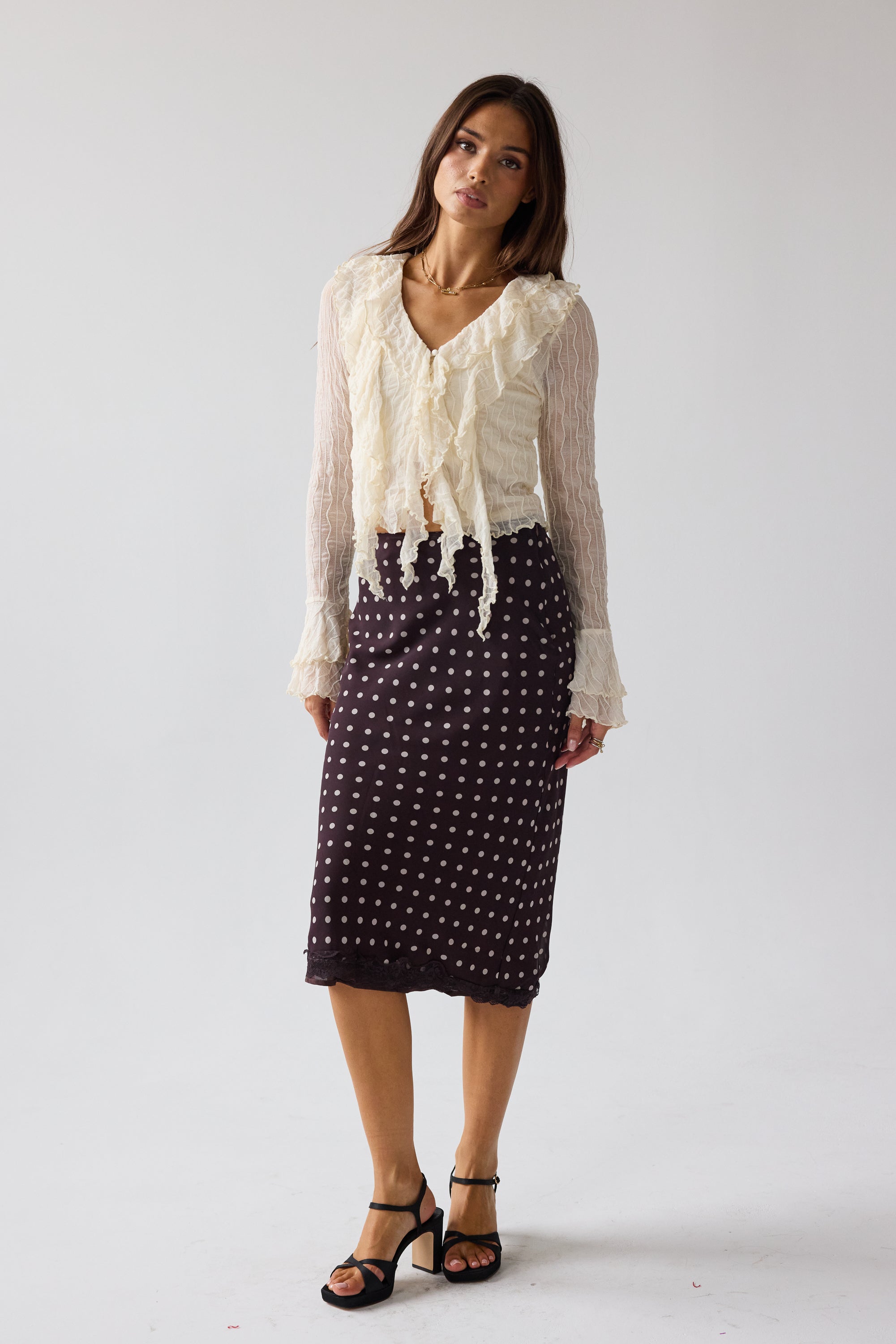 Croft Polka Dot Midi Skirt