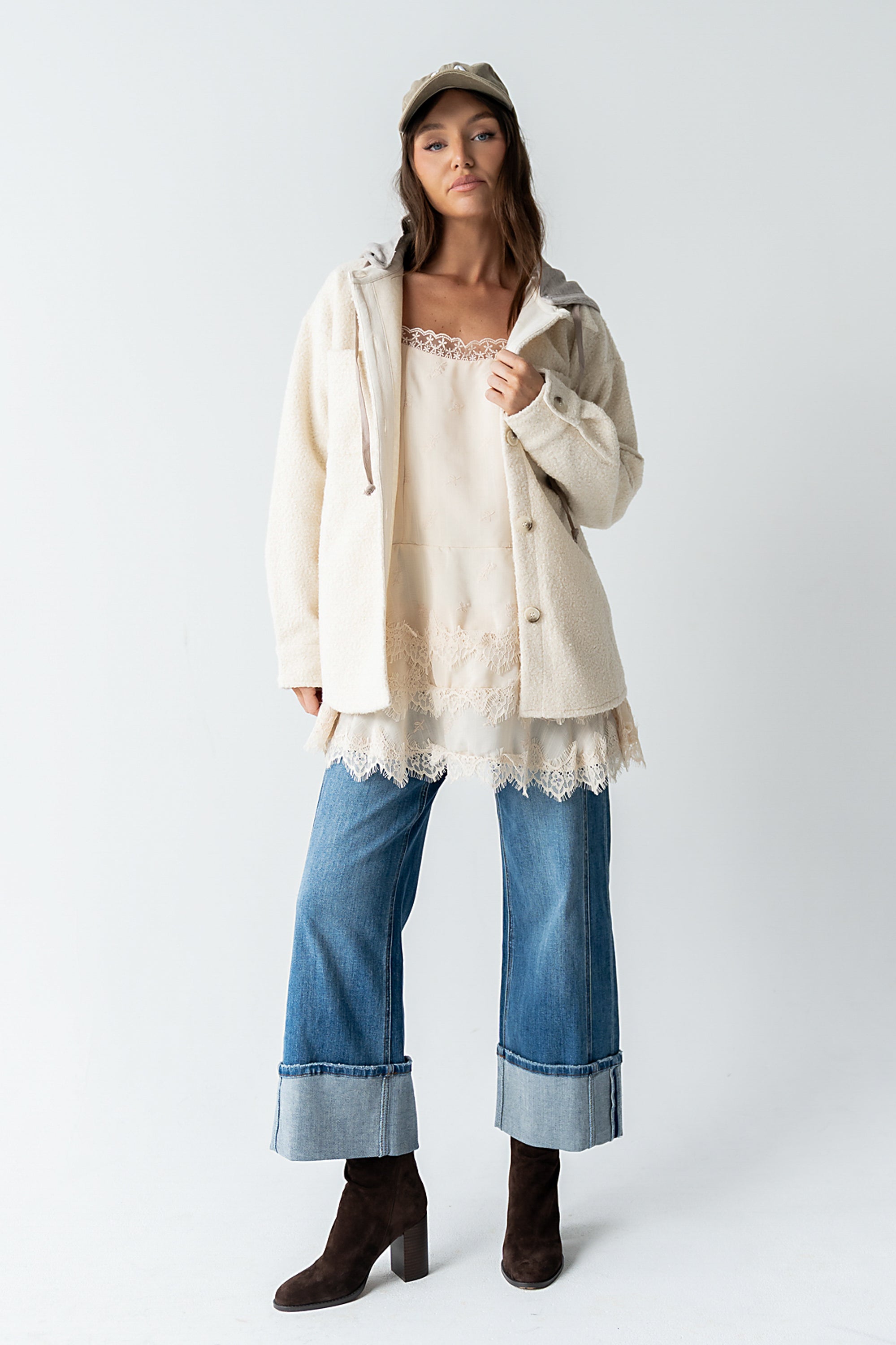 Lewis Lace Mini Dress in Cream