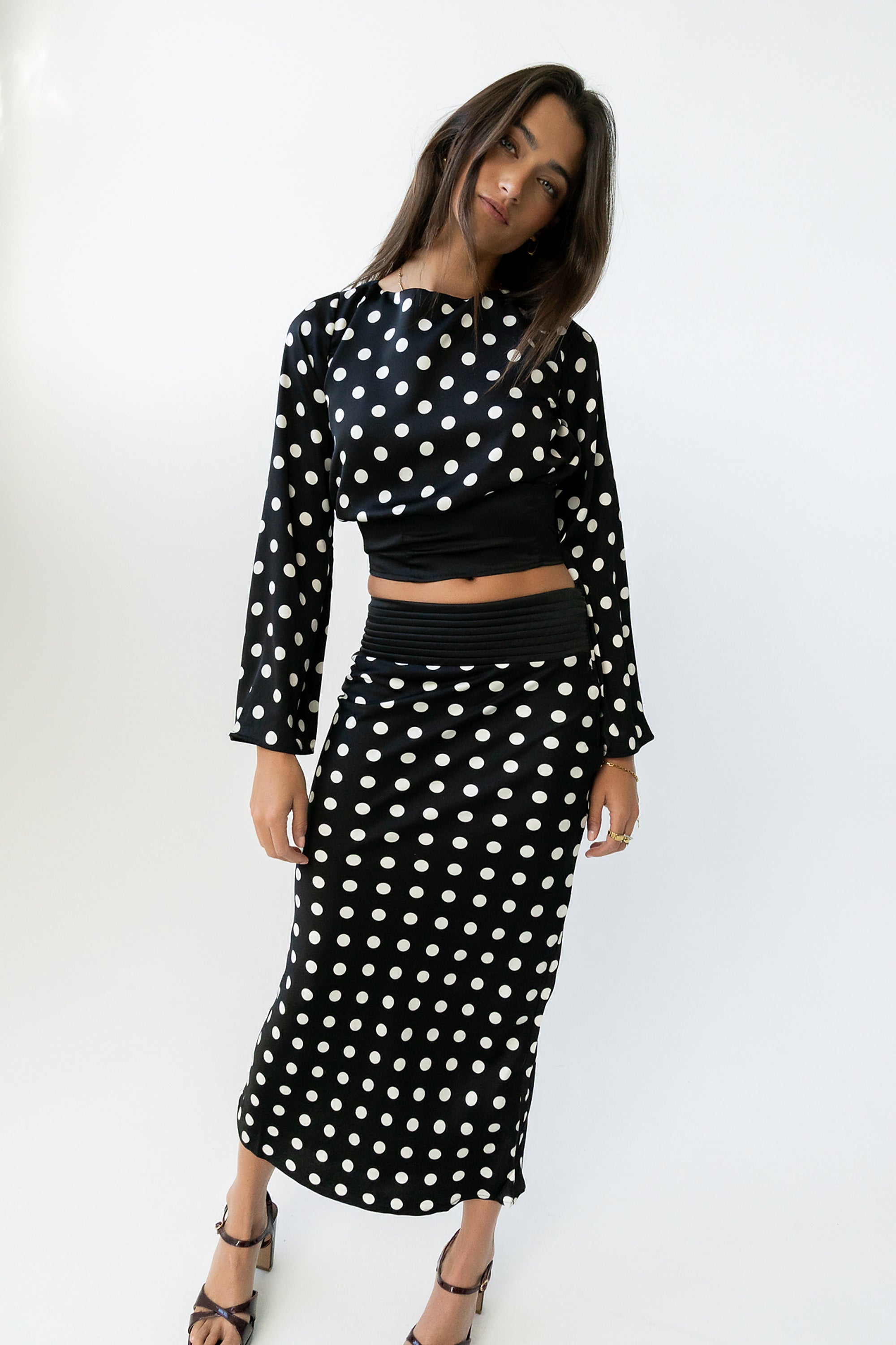 Journey Polka Dot Midi Skirt